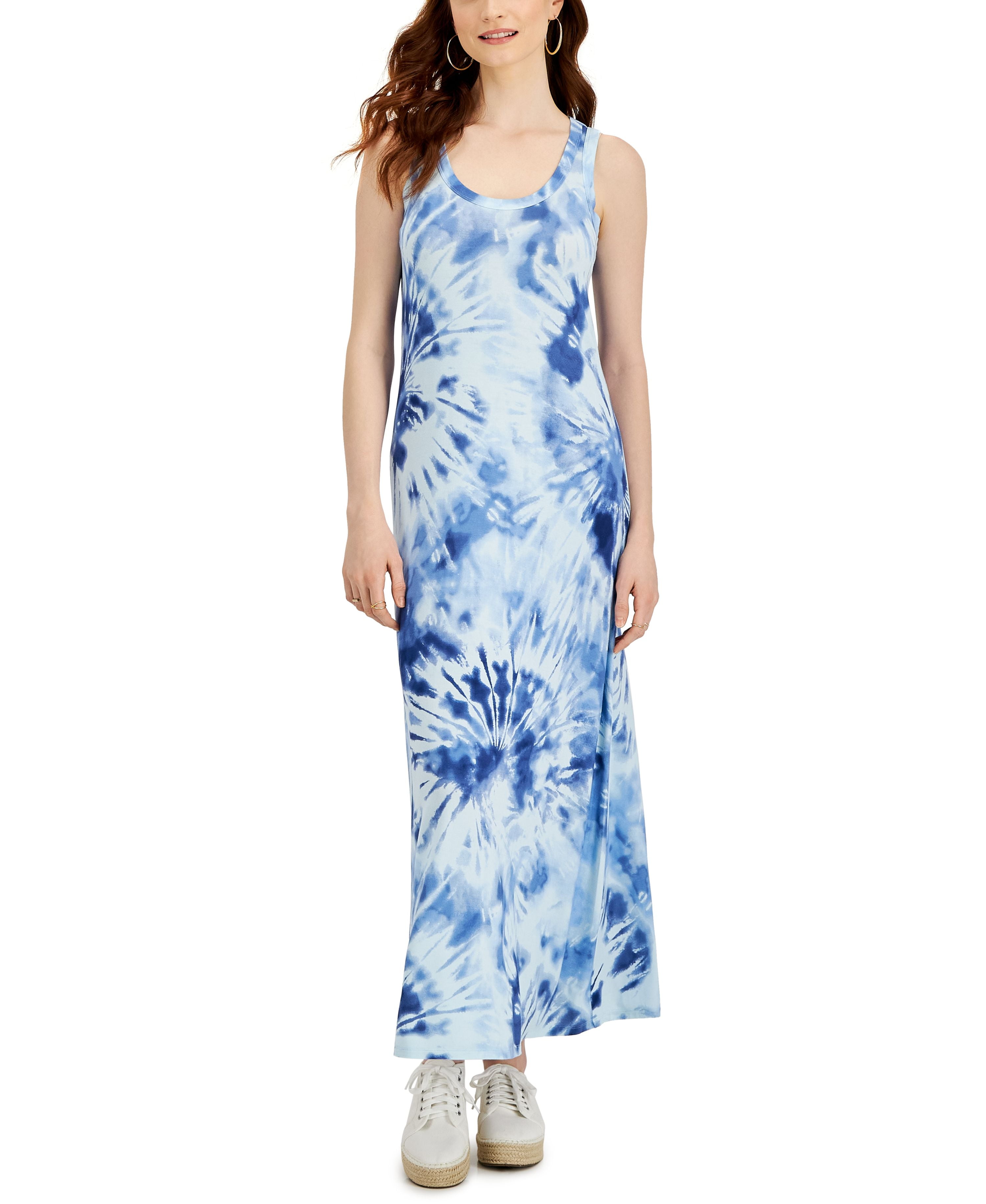 Style & Co Womens Sleeveless Maxi Dress Blue Socket L - Walmart.com