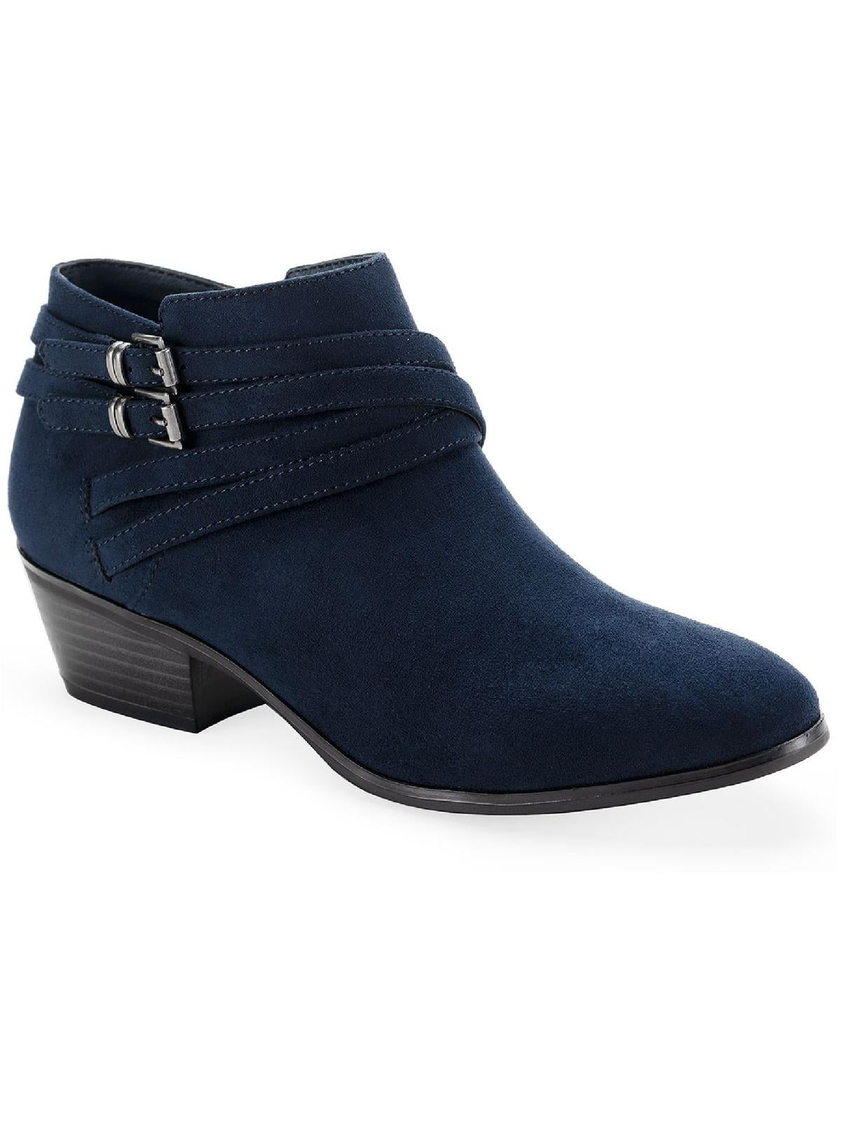 Style & Co. Womens WILLOW Suede Block Heel Ankle Boots - Walmart.com