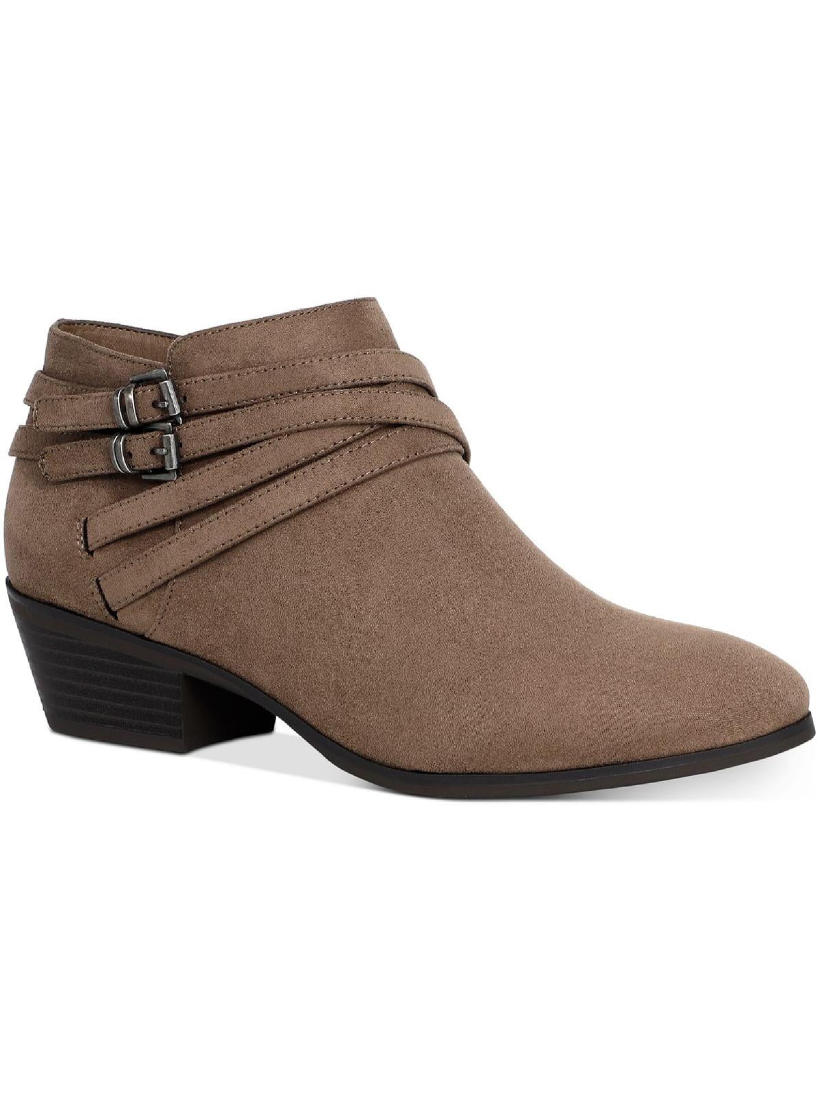 Style & Co. Womens Willow Microfiber Block Heel Ankle Boots - Walmart.com