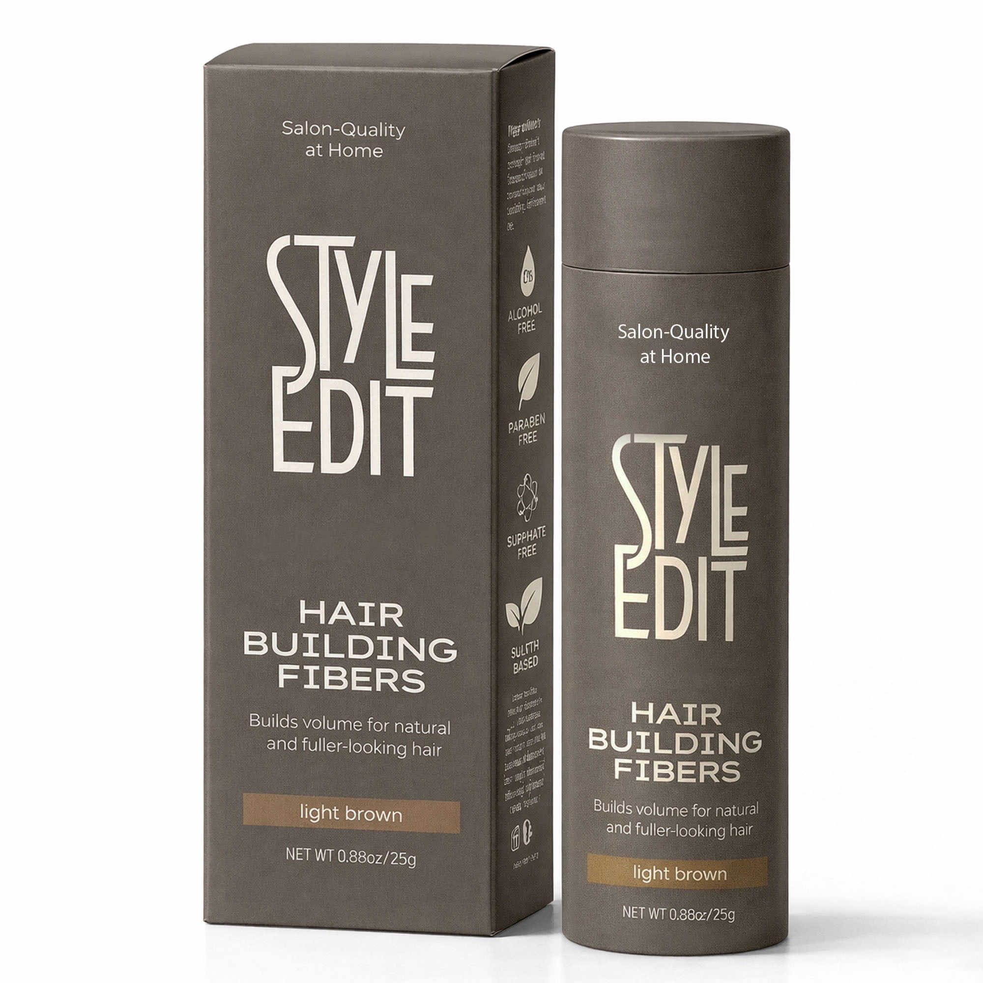 Style Edit Hair Building Fiber Light Brown - Walmart.com