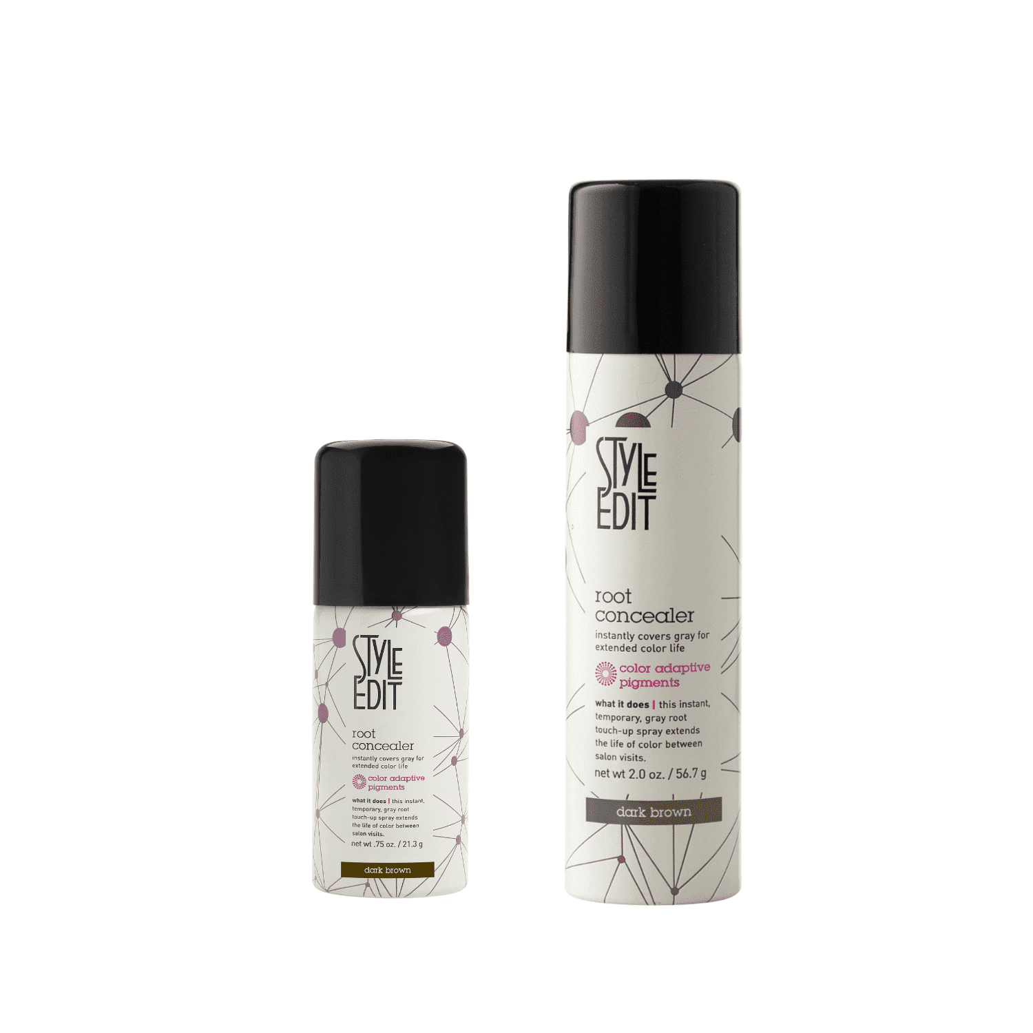 Style Edit Root Concealer Spray + Travel Size Concealer Spray Dark ...