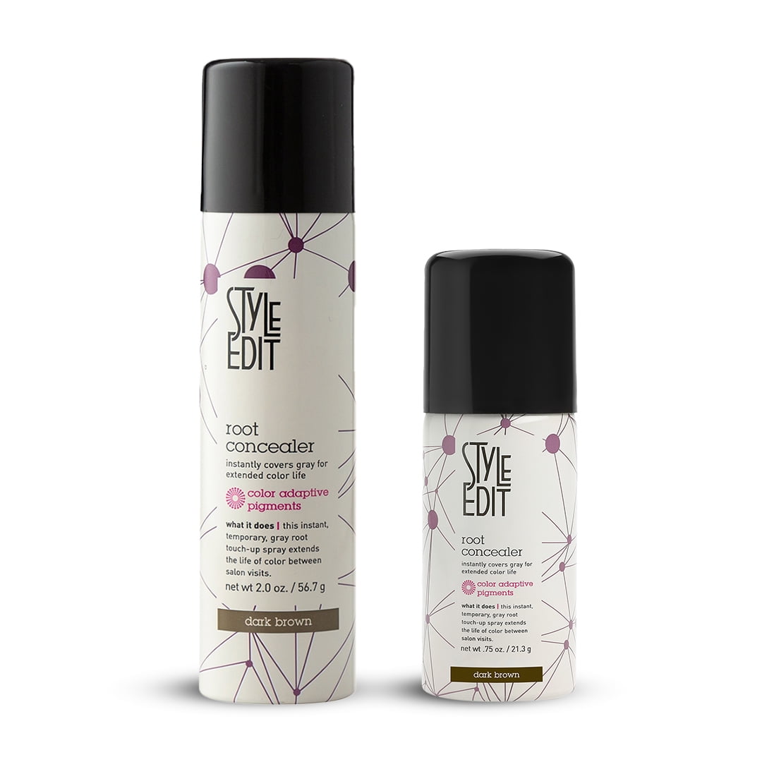 Style Edit Root Concealer Spray + Travel Size Concealer Spray Dark ...