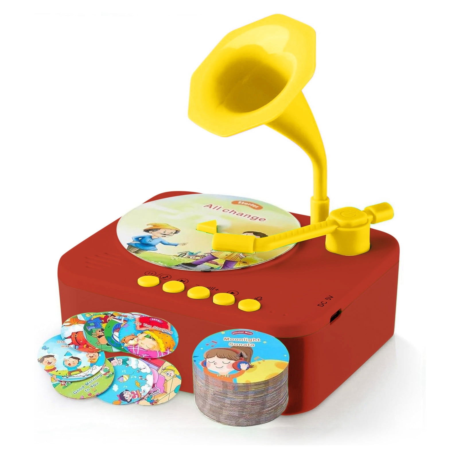 Style Educational Gramophone Toy For Kids With 96 Story Cards Music ...