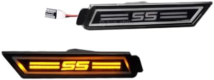 Style Front Reflector Amber Side Marker Lights Black ABS Housing Bulbs ...