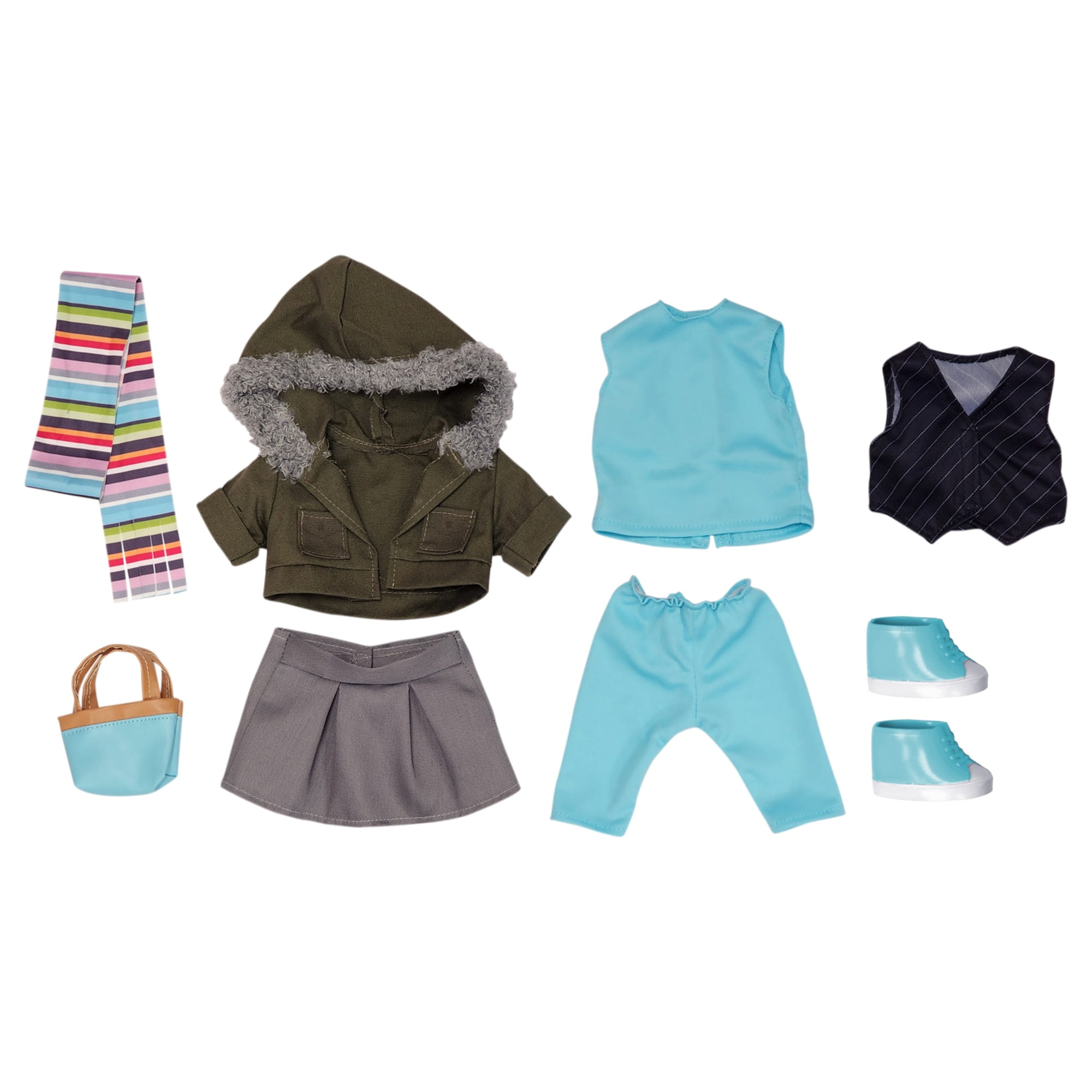 Style Girls: 18" Doll Outfit - Jacket W/ Scarf - 9 Piece Outfit Set ...