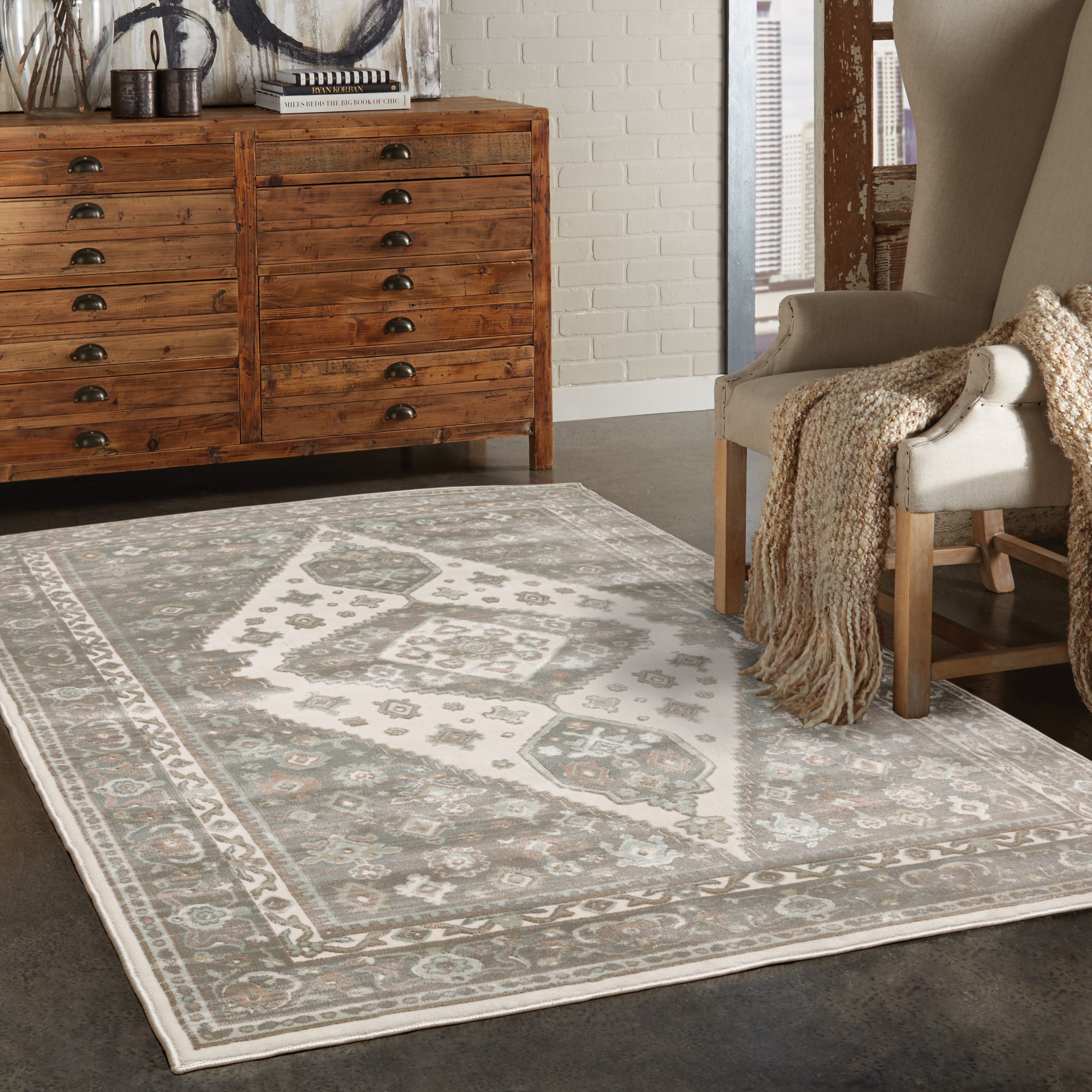 Style Haven Cosette Vintage Medallion High-Low Pile Area Rug 3'10" x 5 ...