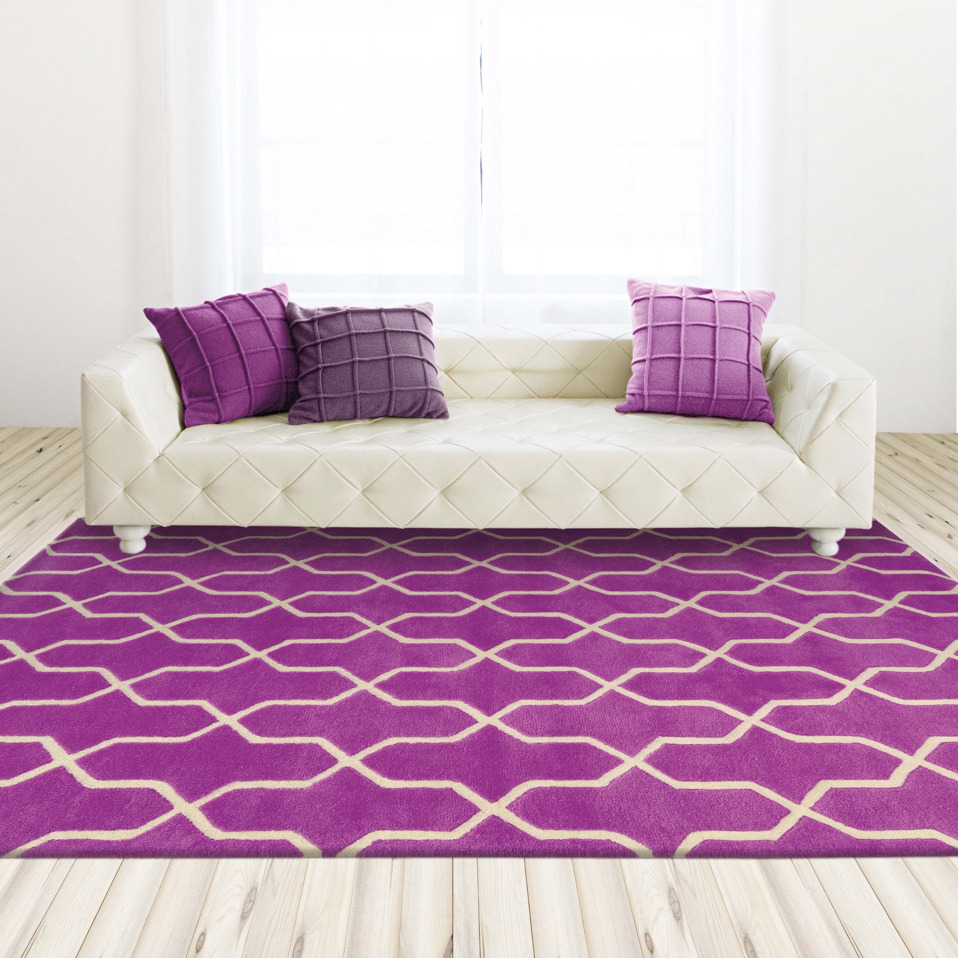 Style Haven Hand-crafted Wool Helix Lattice Orchid Wool Rug 3'6" x 5'6 ...