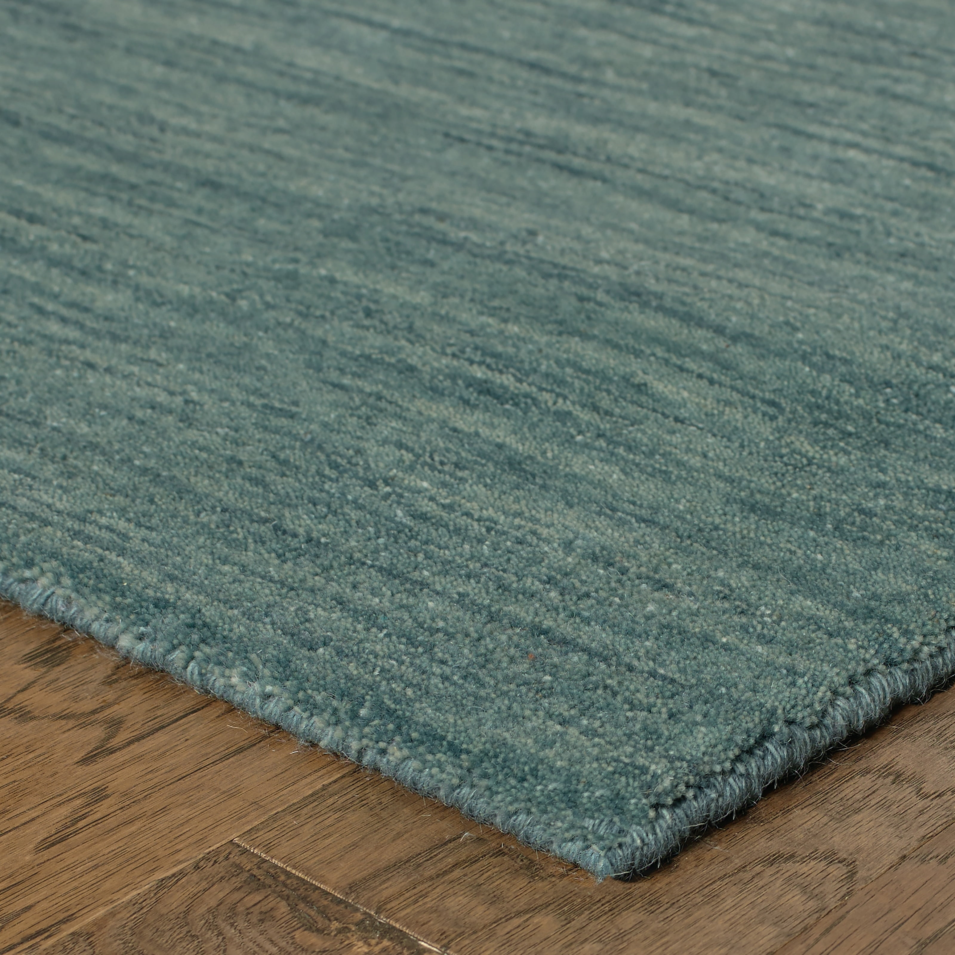 Style Haven Heathered Solid Hand-crafted Plush Wool Area Rug Blue 8' x ...