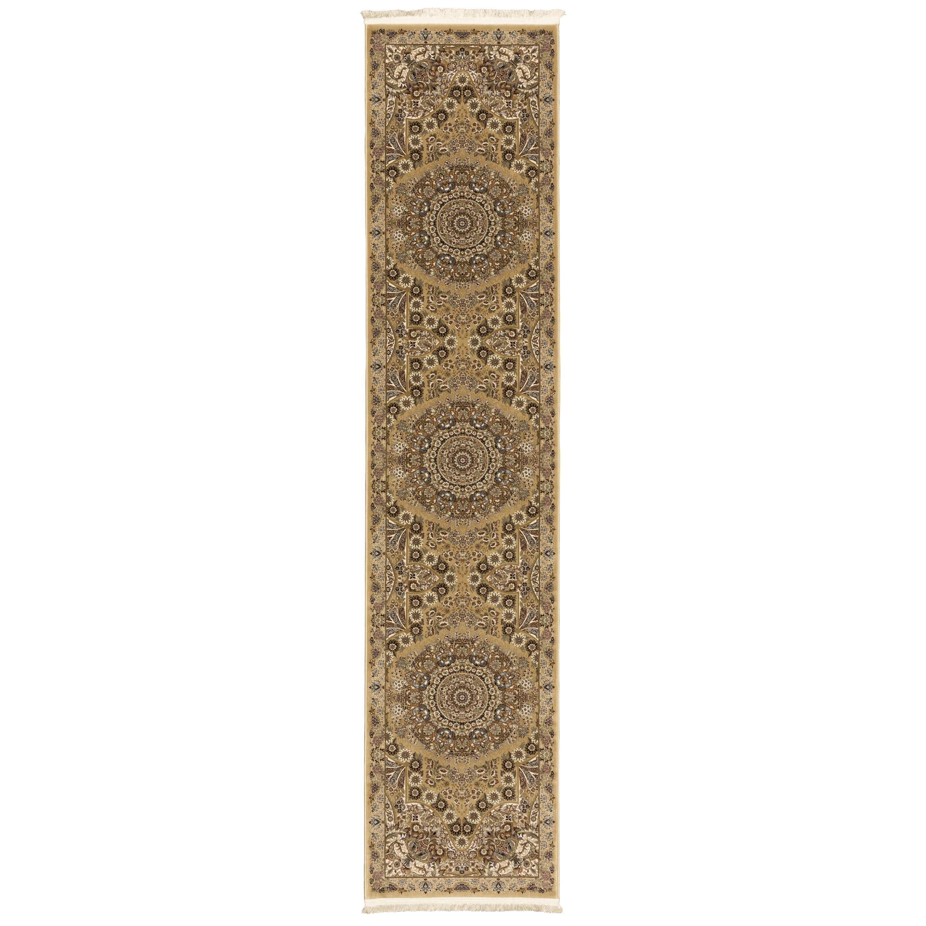 Style Haven Manchester Traditional Medallion Fringed Area Rug Gold ...