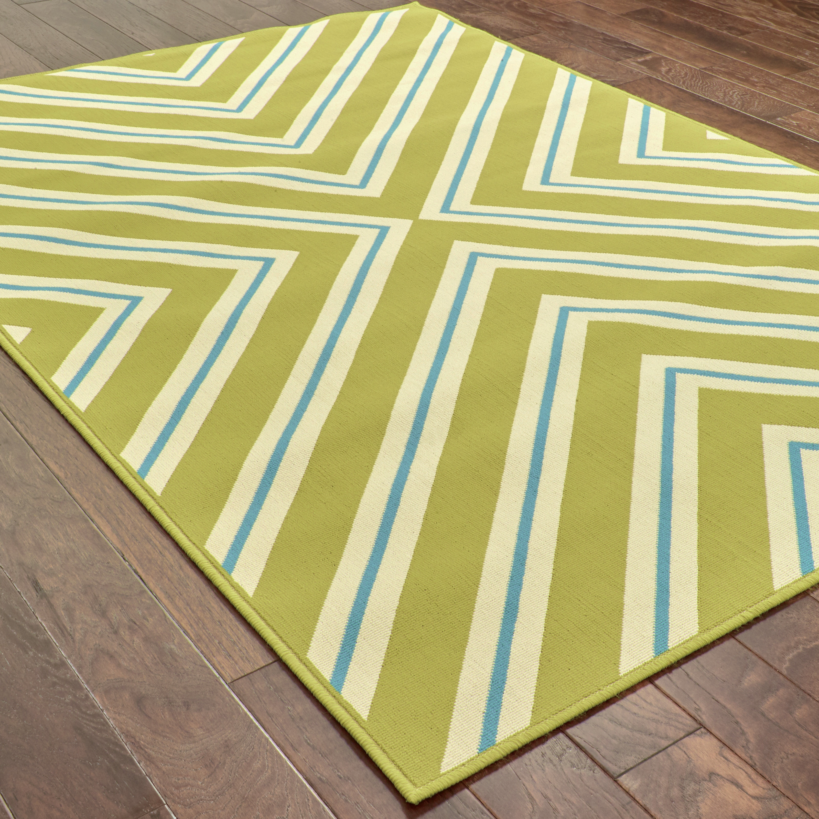 Style Haven Rio Mar Diagonal Stipe Indoor/ Outdoor Area Rug Lime Green ...