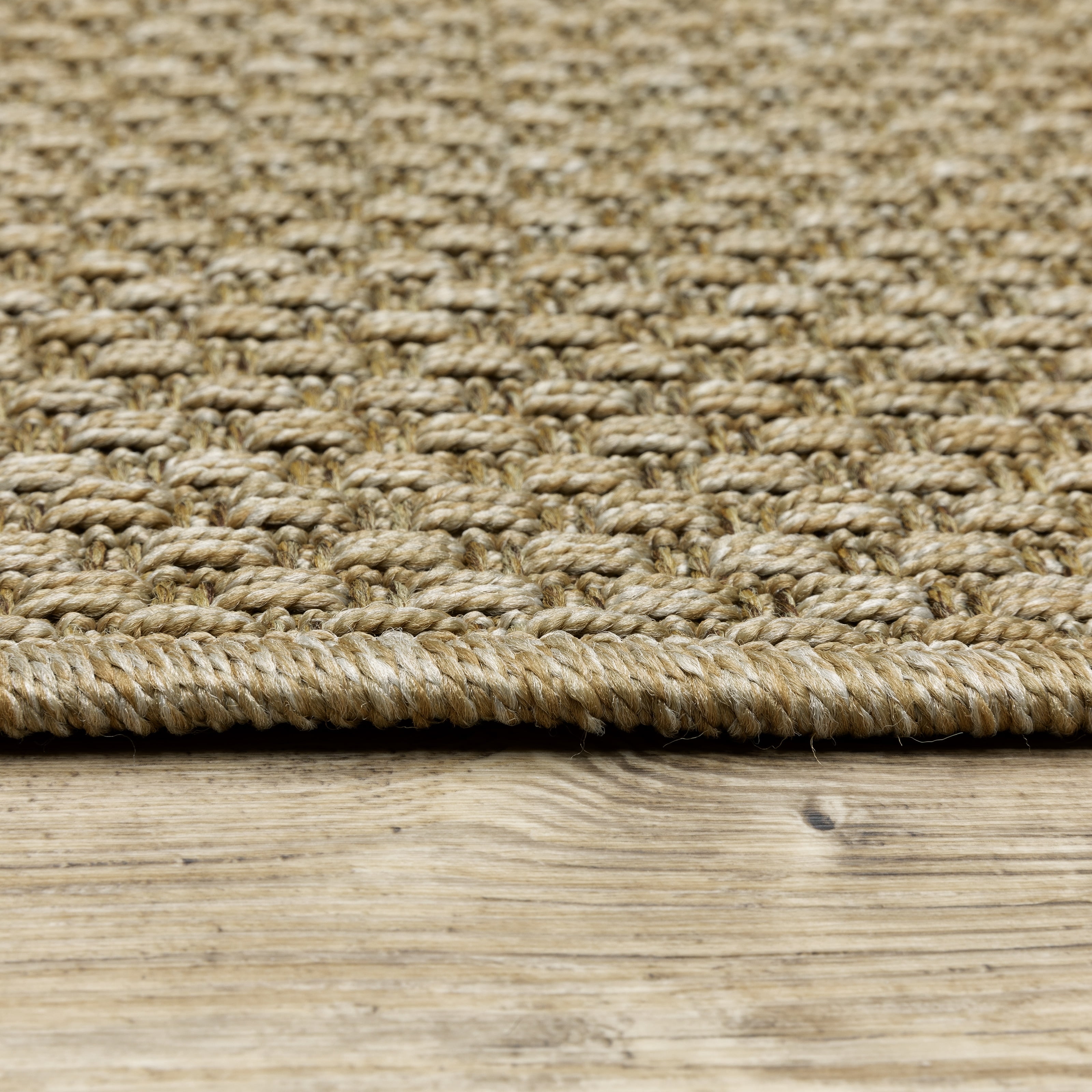 Style Haven Veranda Tonal Woven Basket Weave Indoor-Outdoor Rug Light ...