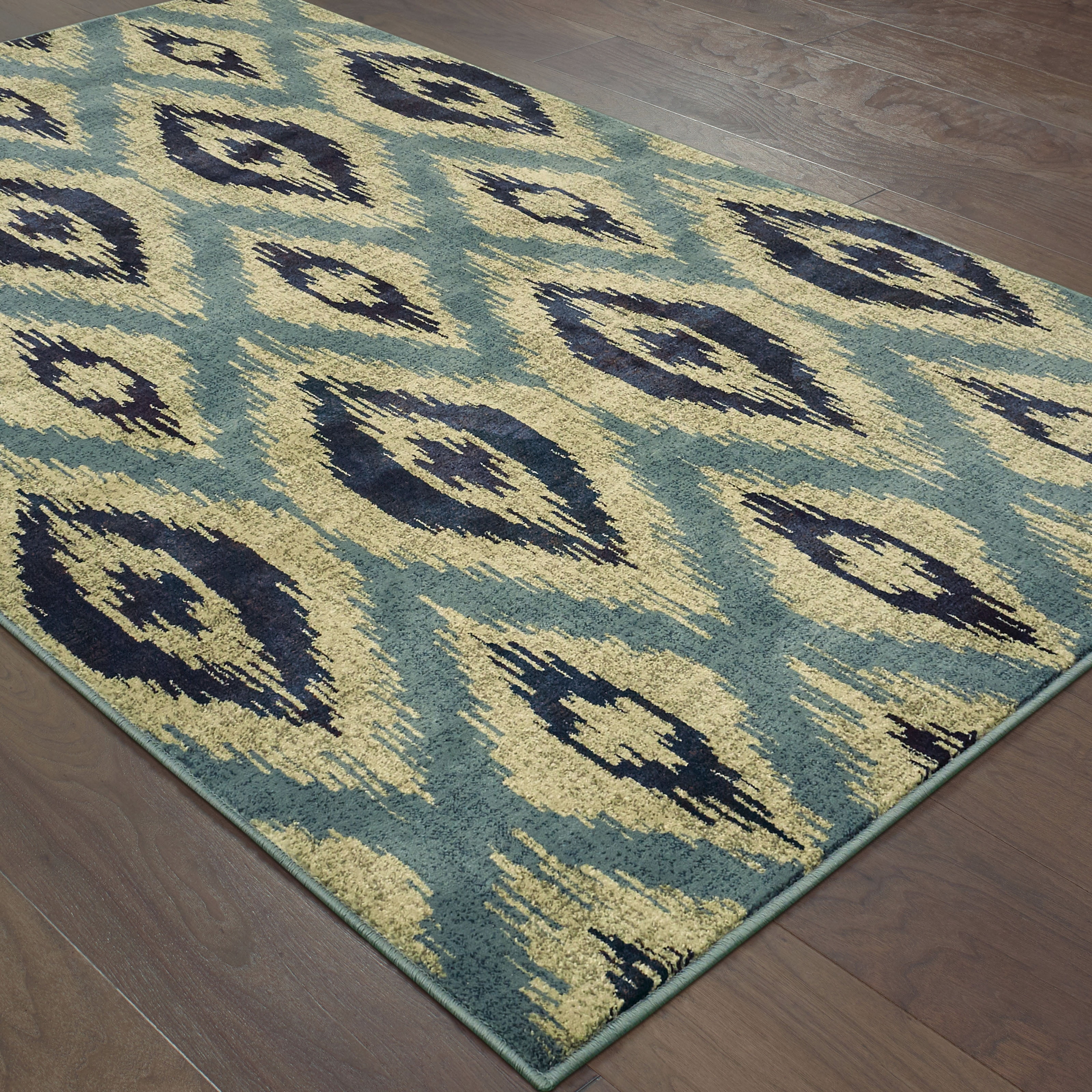 Style Haven Vista Home Liliana Azul Vue Ikat Abract Trellis Area Rug 3 ...