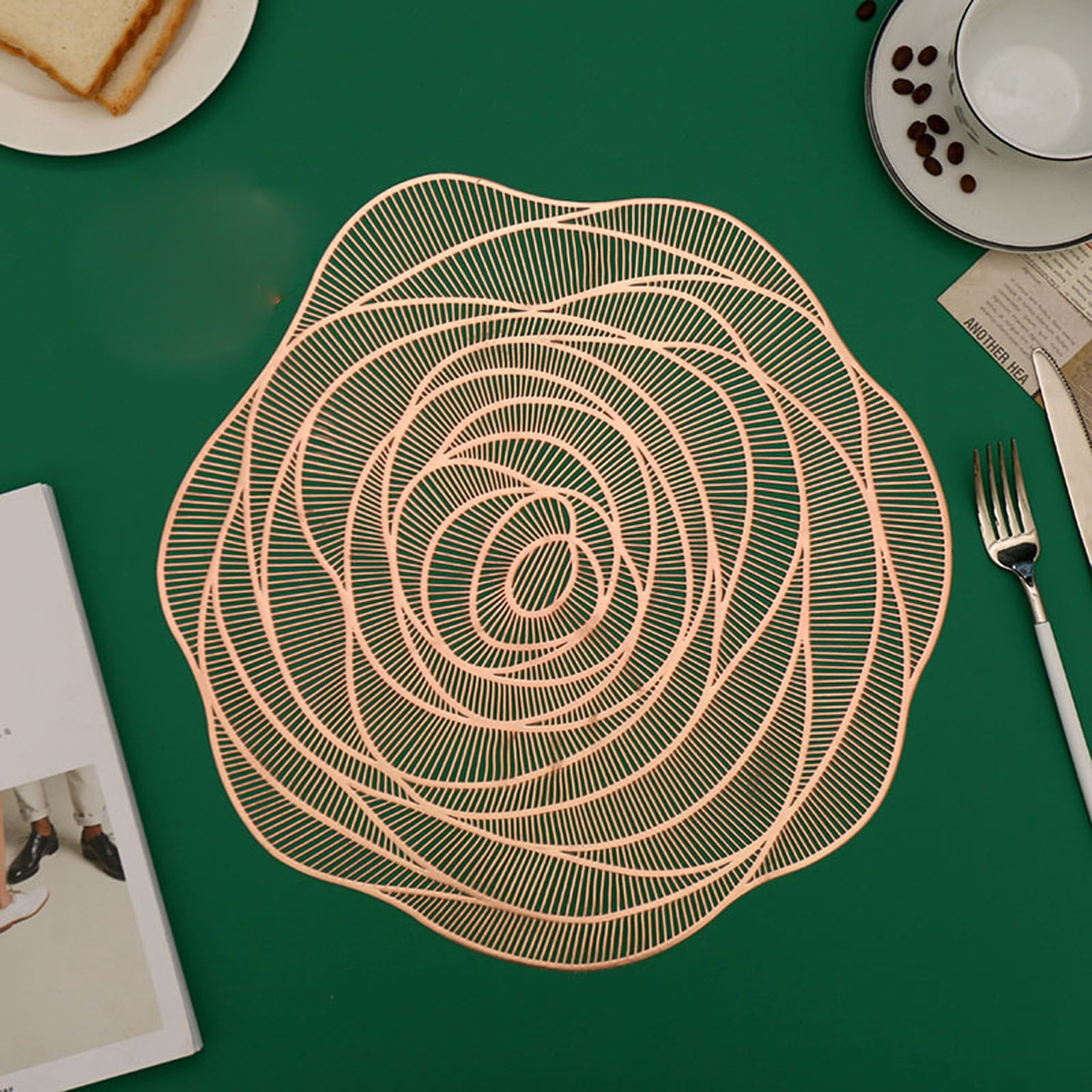 Style Light Rose Heat Insulating And Scald Proof Table Mat PVC Printed ...