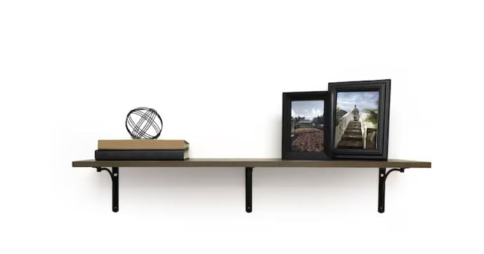 Style Selections 47.6-Inches L x 11.7-Inches D x 0.6-Inches H Dark Wood ...