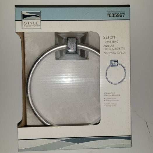 Style Selections Seton Towel Ring Chrome Model 035967 - Walmart.com