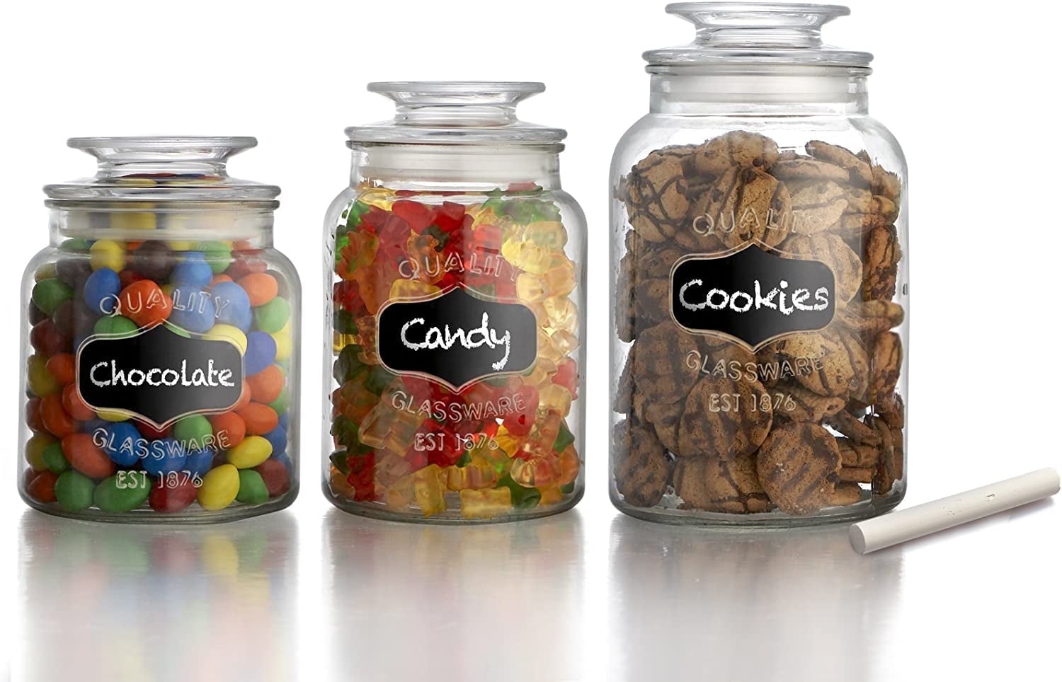 Style Setter, Round, Clear Glass Food Storage Containers with ...