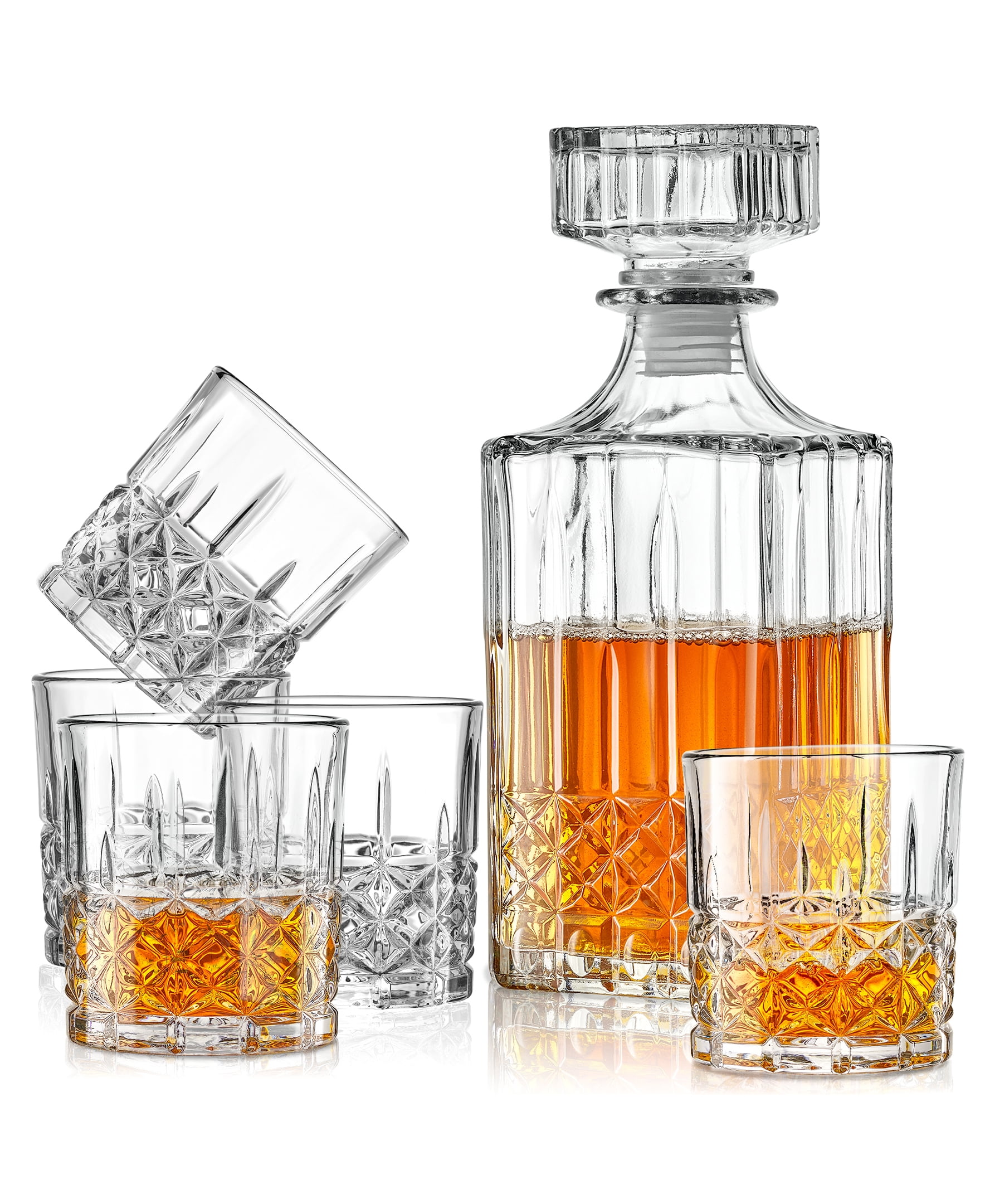 Style Setter, Clear, Clermont Glass Whiskey Decanter Set with 6 Whiskey ...