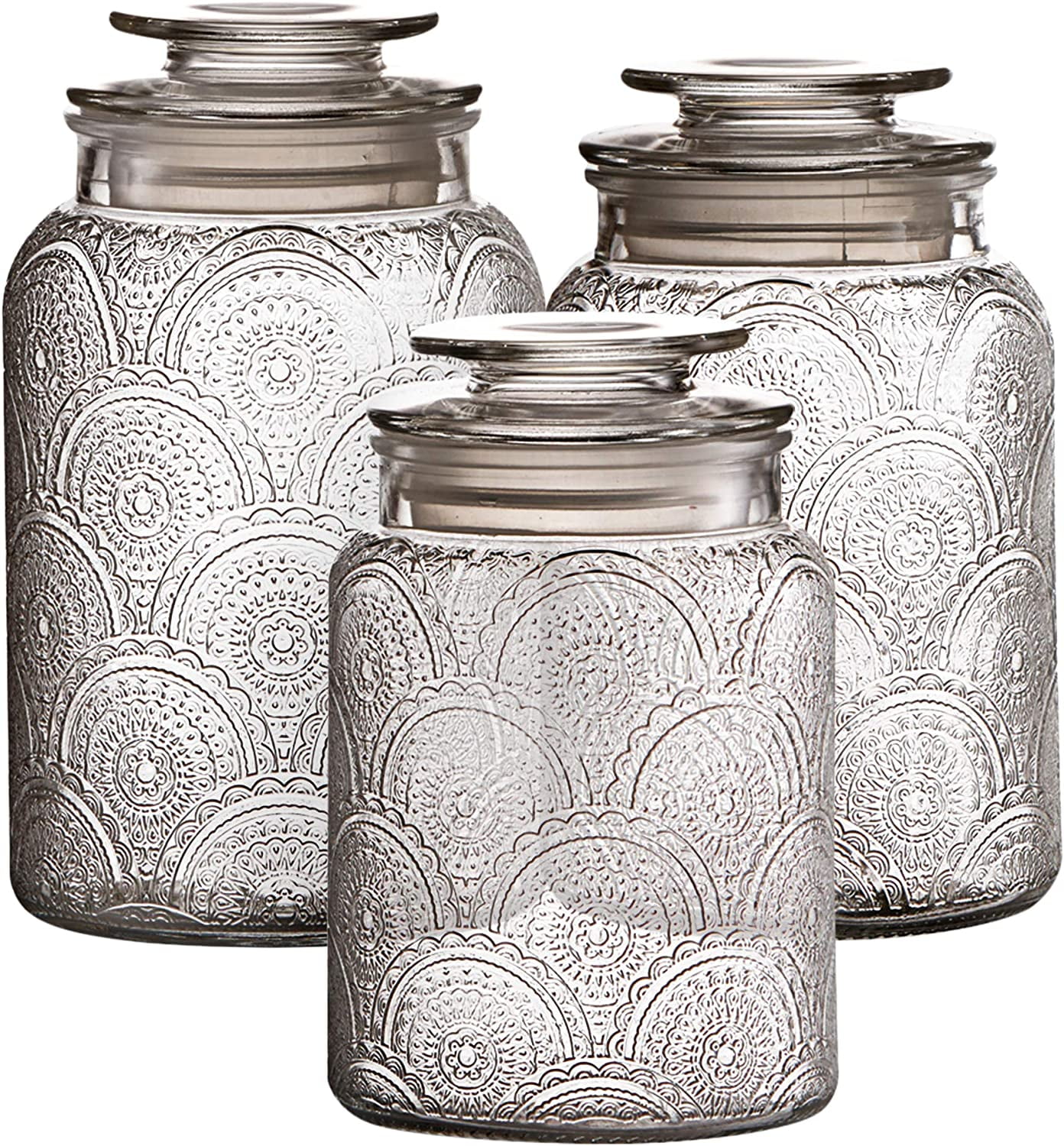 Style Setter Large Glassware, Clear Glass Food Storage Containers with ...