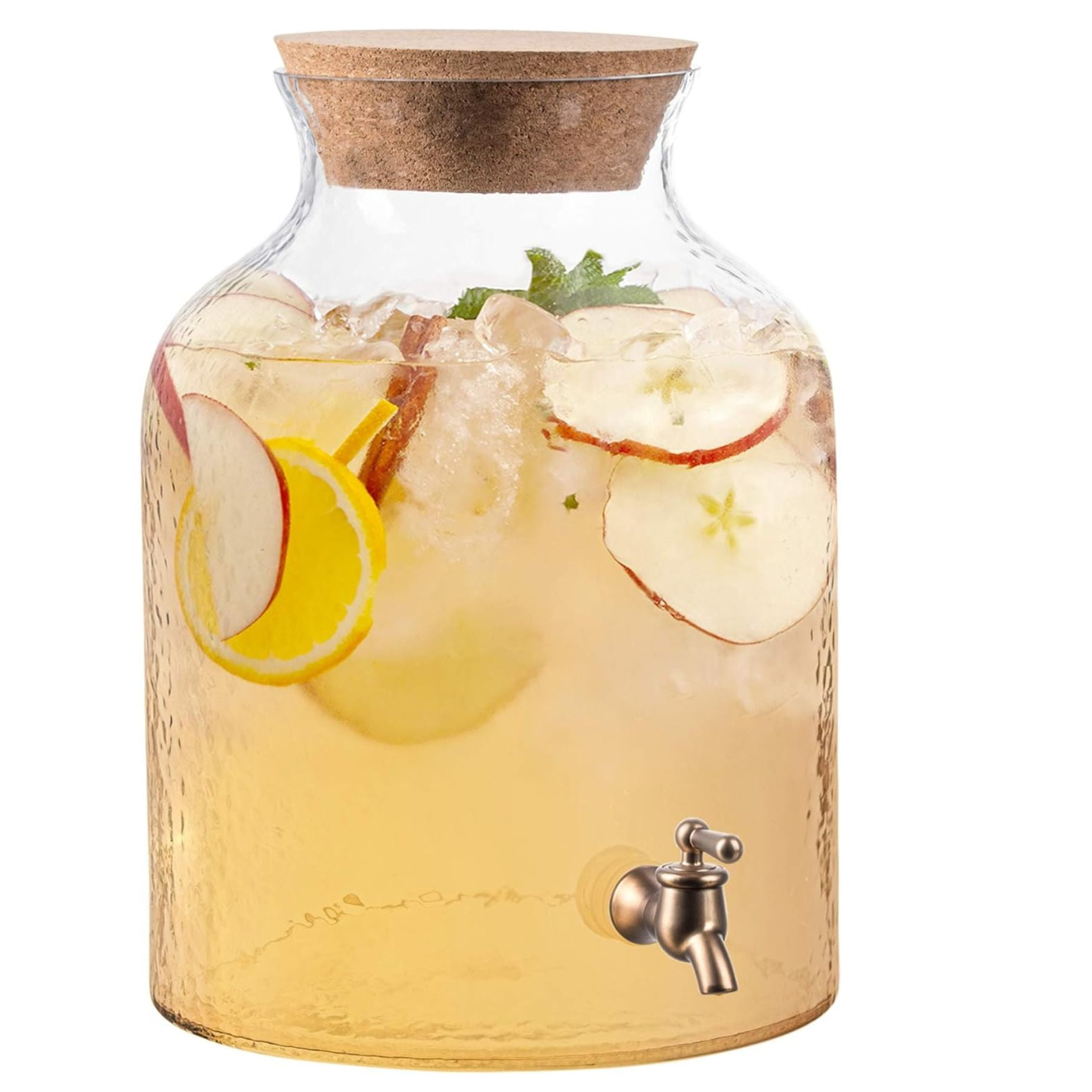 Style Setter, Round, Hammered Clear Glass Drink Dispenser with Spigot ...