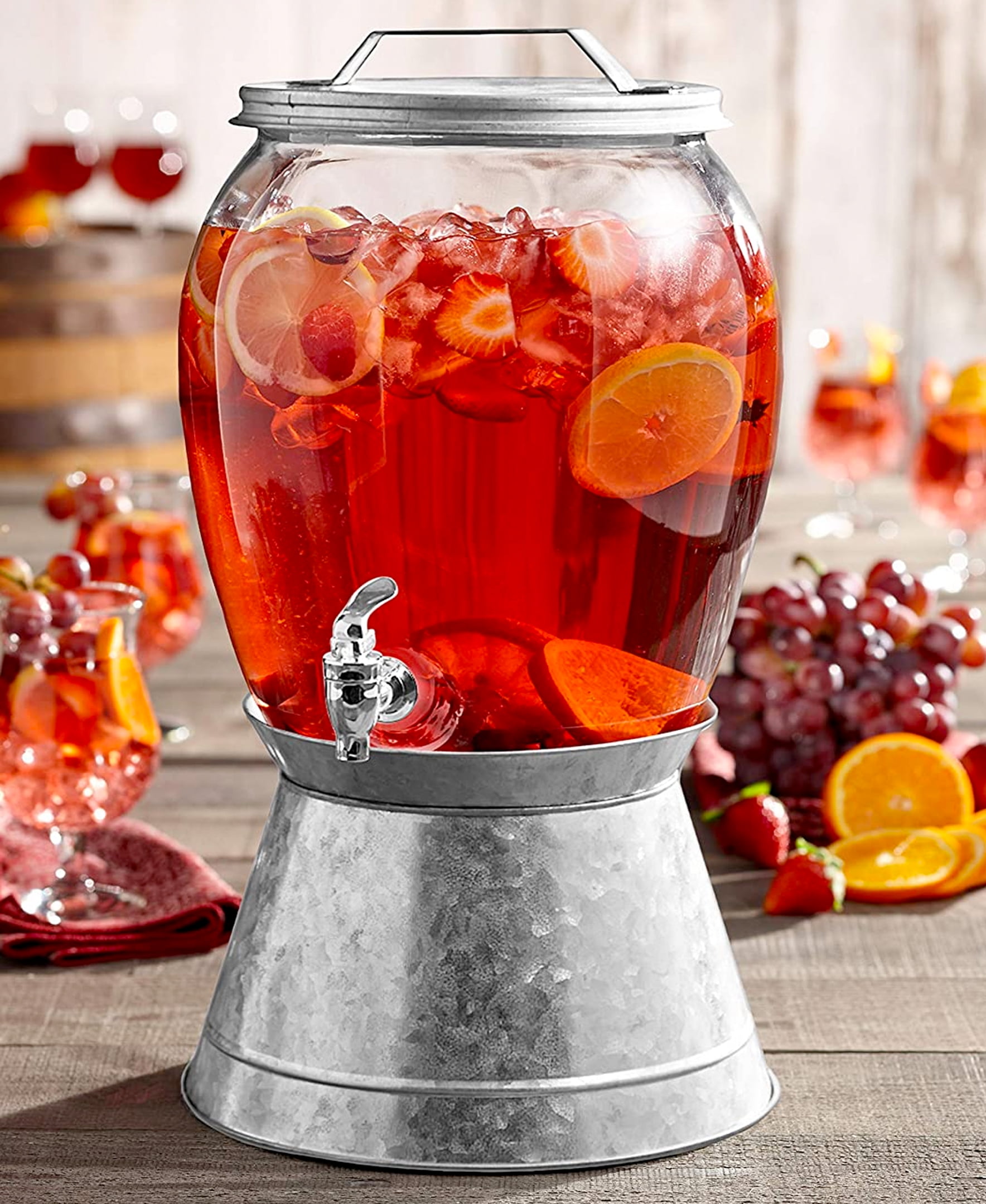 Style Setter Jaxon Clear Glass Beverage Dispenser, Acrylic Spigot ...