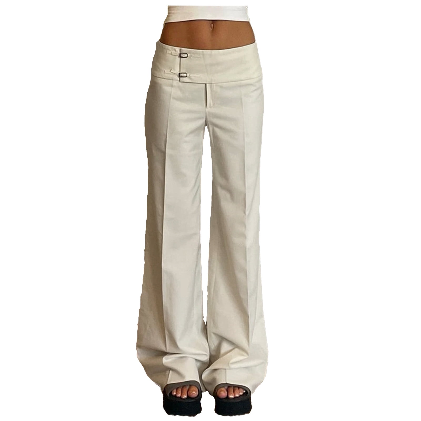 Style Side Hook And Turn Straight Suit Pants With Low Rise And ...
