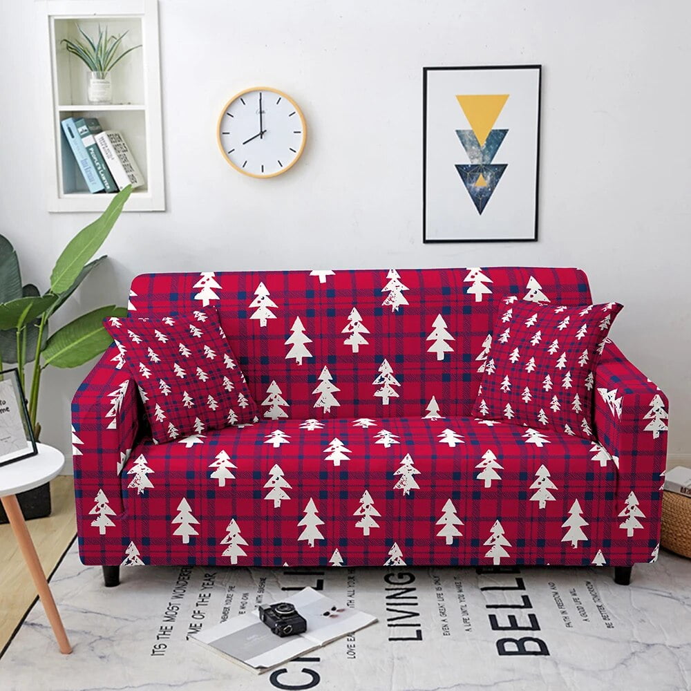 Style Sofa Cover For Living Room Snowman Print Couch Cover Armchair ...