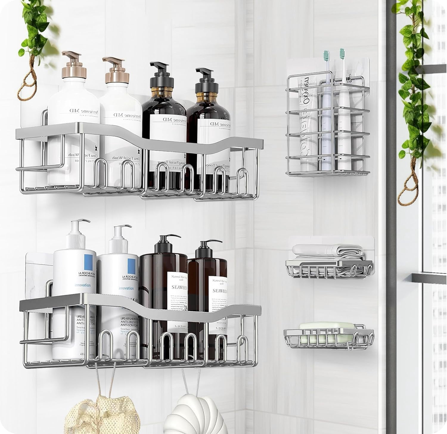 Style Stainless Steel Shower Set - Rustproof, Durable, and Adhesive ...