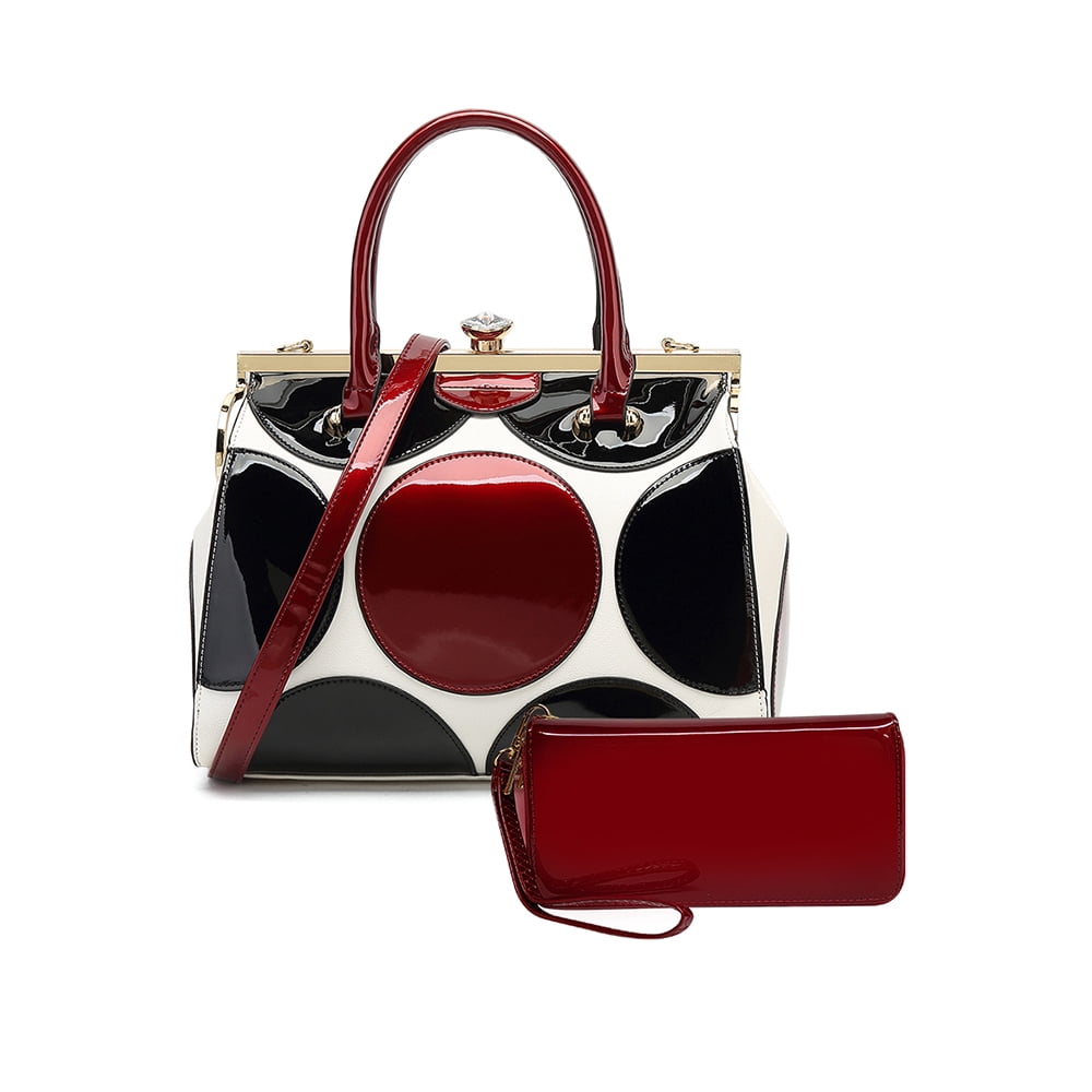 Style Strategy patent leather 2in1 purses for women handbag with kiss ...