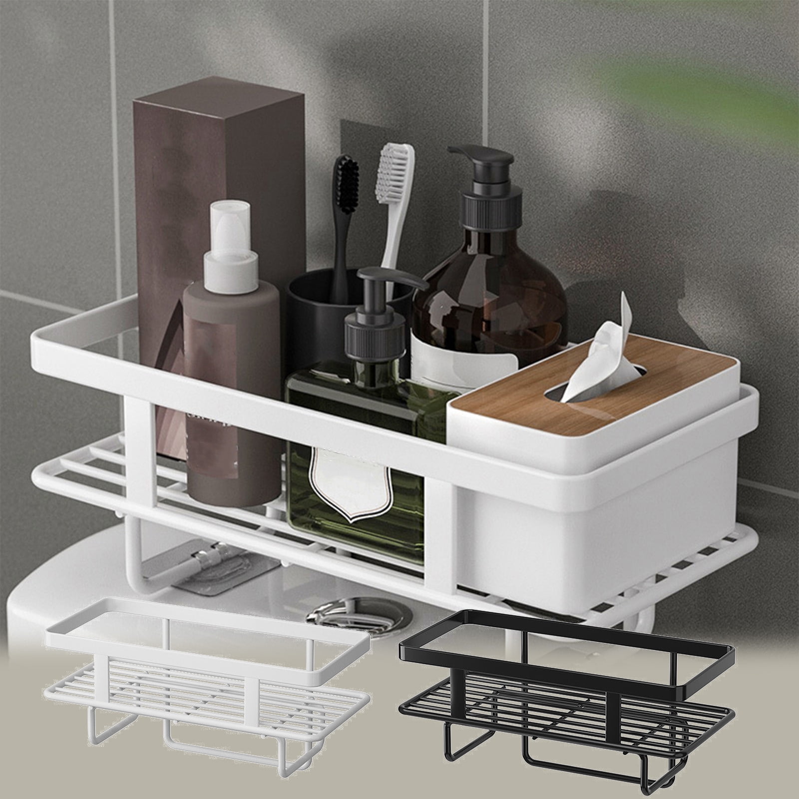 Style Update, Toilet Tank Shelf, Bathroom Wall Mount Rack, Waterproof ...