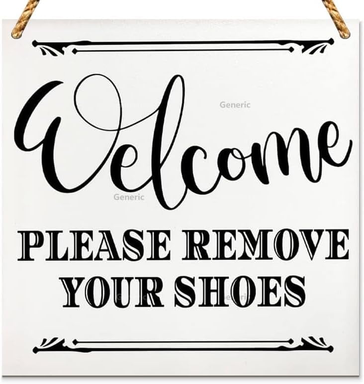 Style Welcome Please Remove Your Shoes Wooden Framed Sign, Farmhouse ...