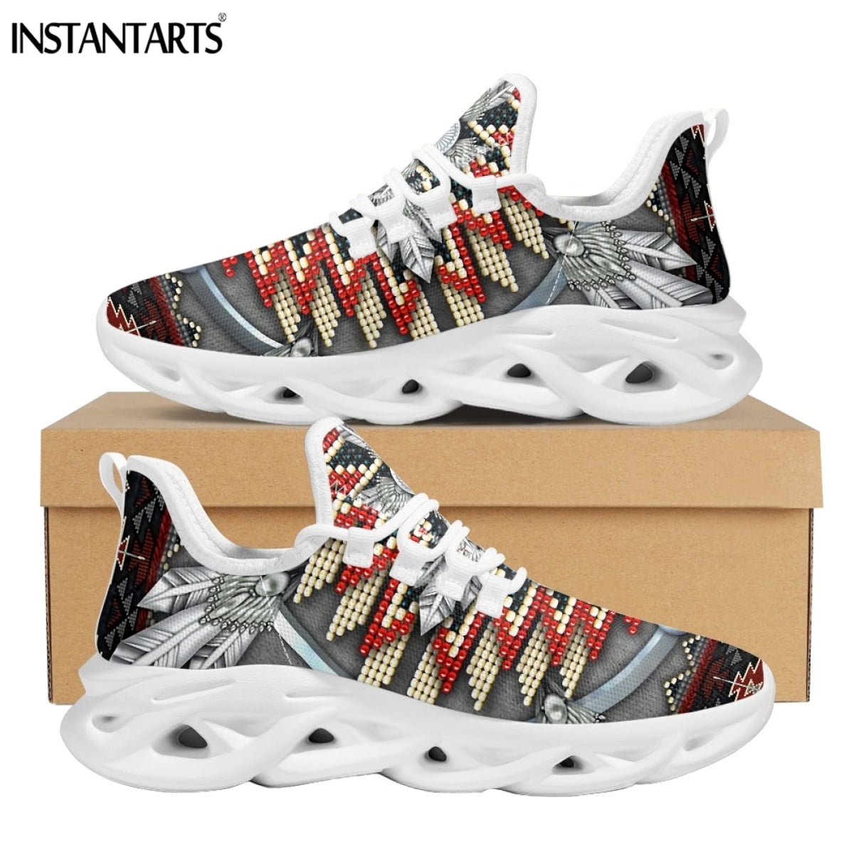 Style Women Platform Shoes Ethnic Tribal Aztec Pattern Lady Mesh Shoes ...