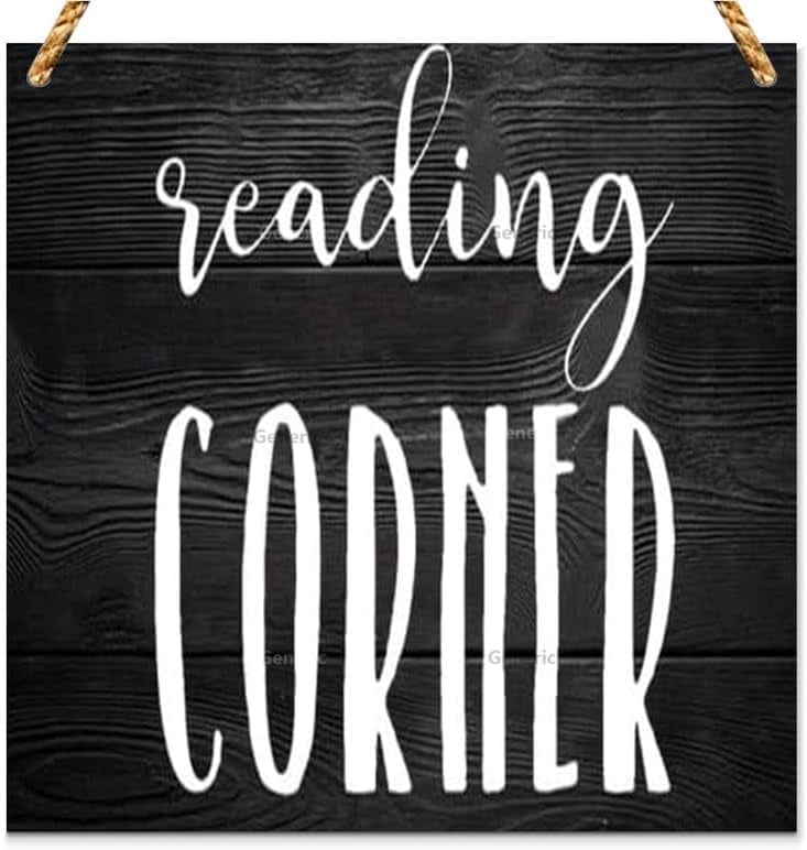 Style Wood Sign Reading Corner Wall Art Reading Corner Decor Reading ...