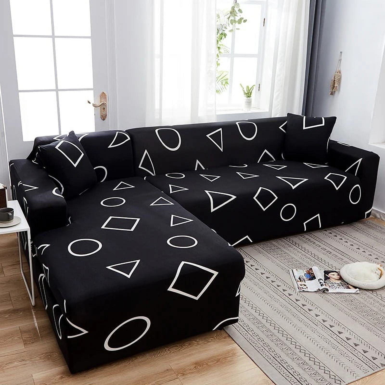 Style printed L shape sofa covers for living room sofa protector anti ...