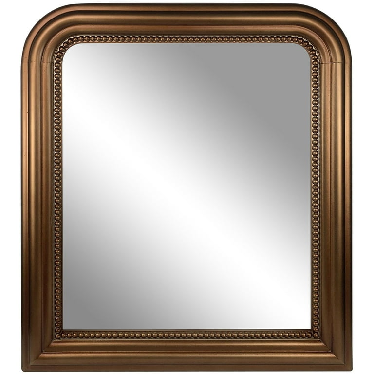 Art Deco Mirror Vintage Gold Frame with Beaded Trim