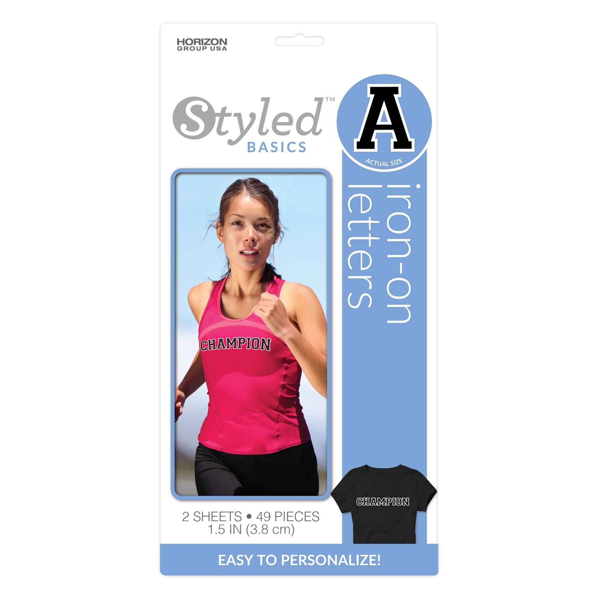 Styled Basics 1.5" Iron-On Flocked Letters, White & Black, 2 Sheets, 49 ...