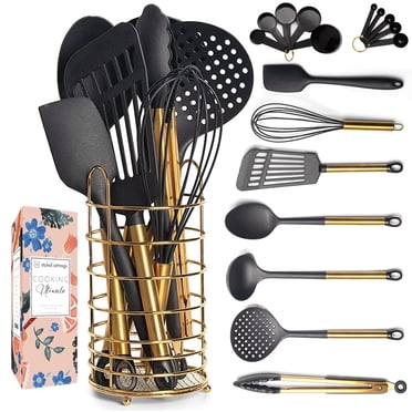 Styled Settings 5-Piece Gold Stainless Steel Kitchen Cooking Utensils ...