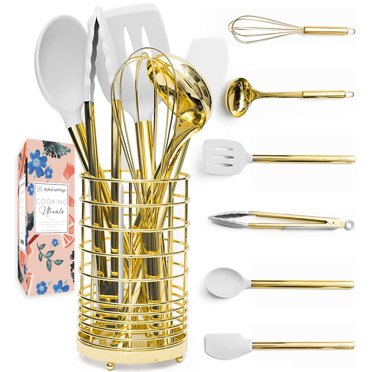 Styled Settings 5-Piece Gold Stainless Steel Kitchen Cooking Utensils ...