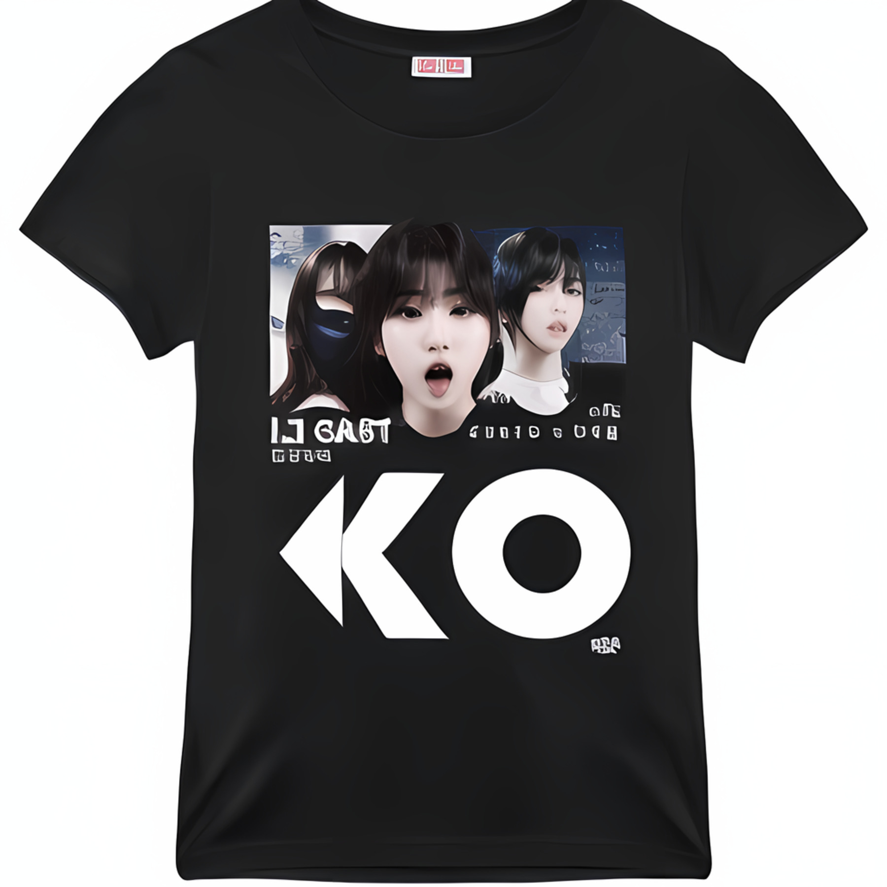 Styleish Black T-Shirt with 'su gapsuneto ko' in WhiteLetTeers & K Pop ...
