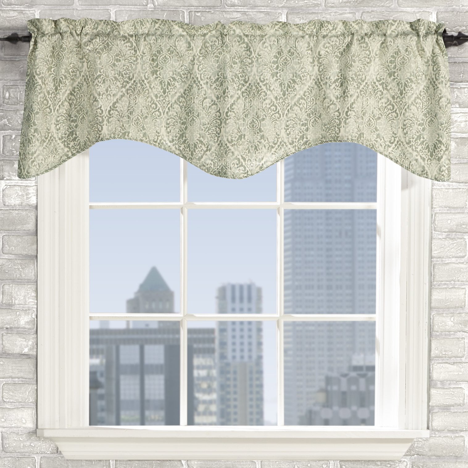 Stylemaster Home Products Twill and Birch Lola Lined Scalloped Valance ...