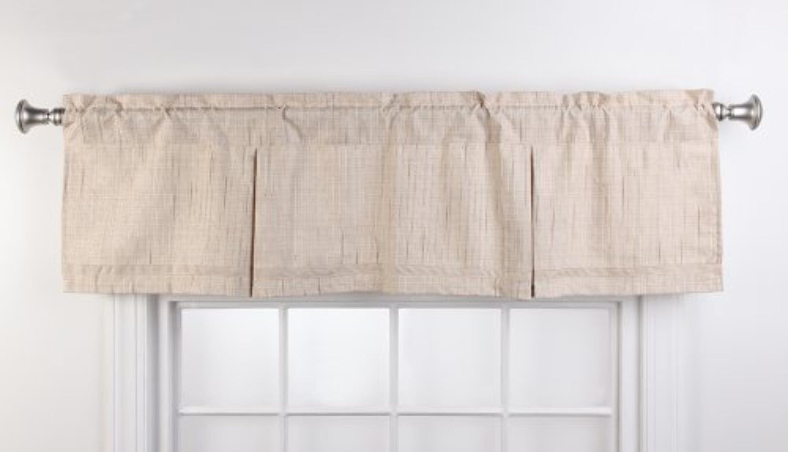 Stylemaster Tucson Box Pleated Valance with Suede Trim Beige 55-Inch x ...