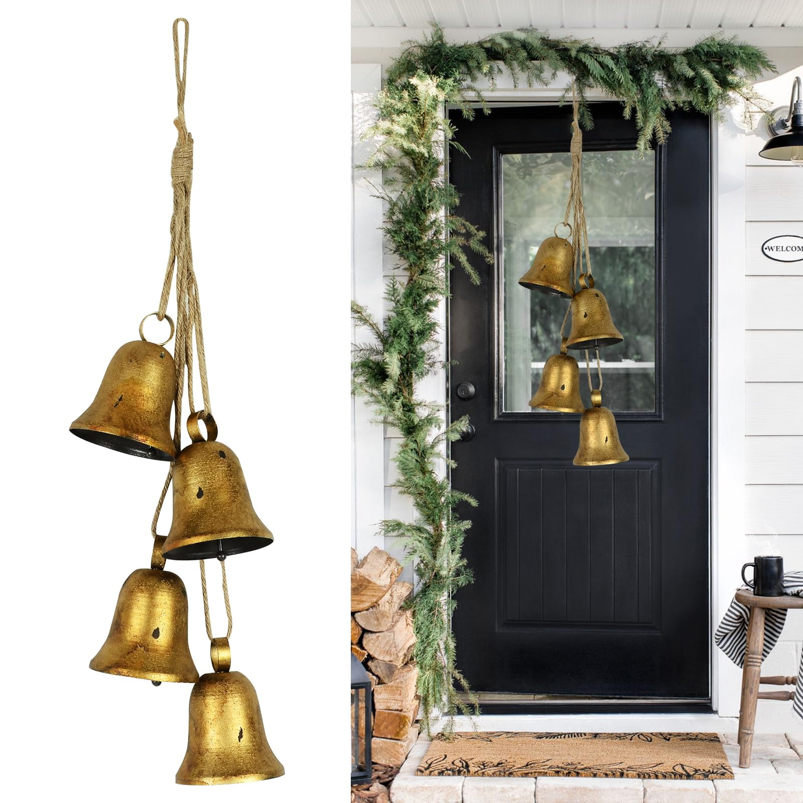 Styleonme Decorative Bells, Christmas Decor Bells, Huangma Hanging Rope ...