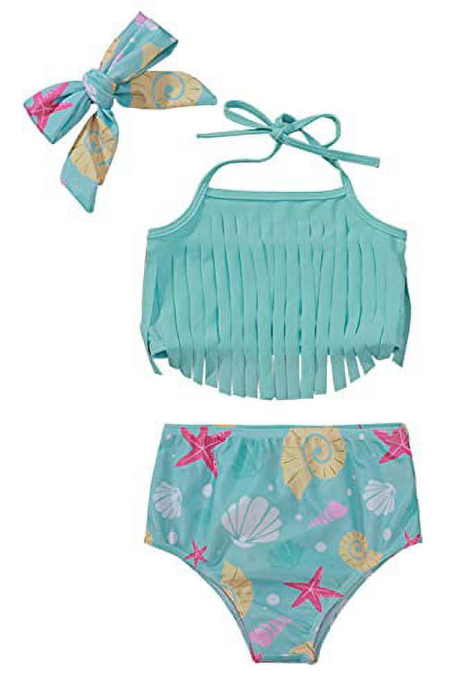Styles I Love Baby Toddler Girls Seashells Mermaid Fringe Bikini ...