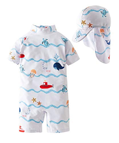 Styles I Love Little Boys Sea Animals Print One-Piece Rash Guard ...