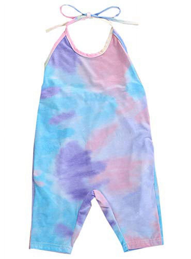Styles I Love Toddler Kid Girls Tie-Dye Sleeveless Romper Colorful ...