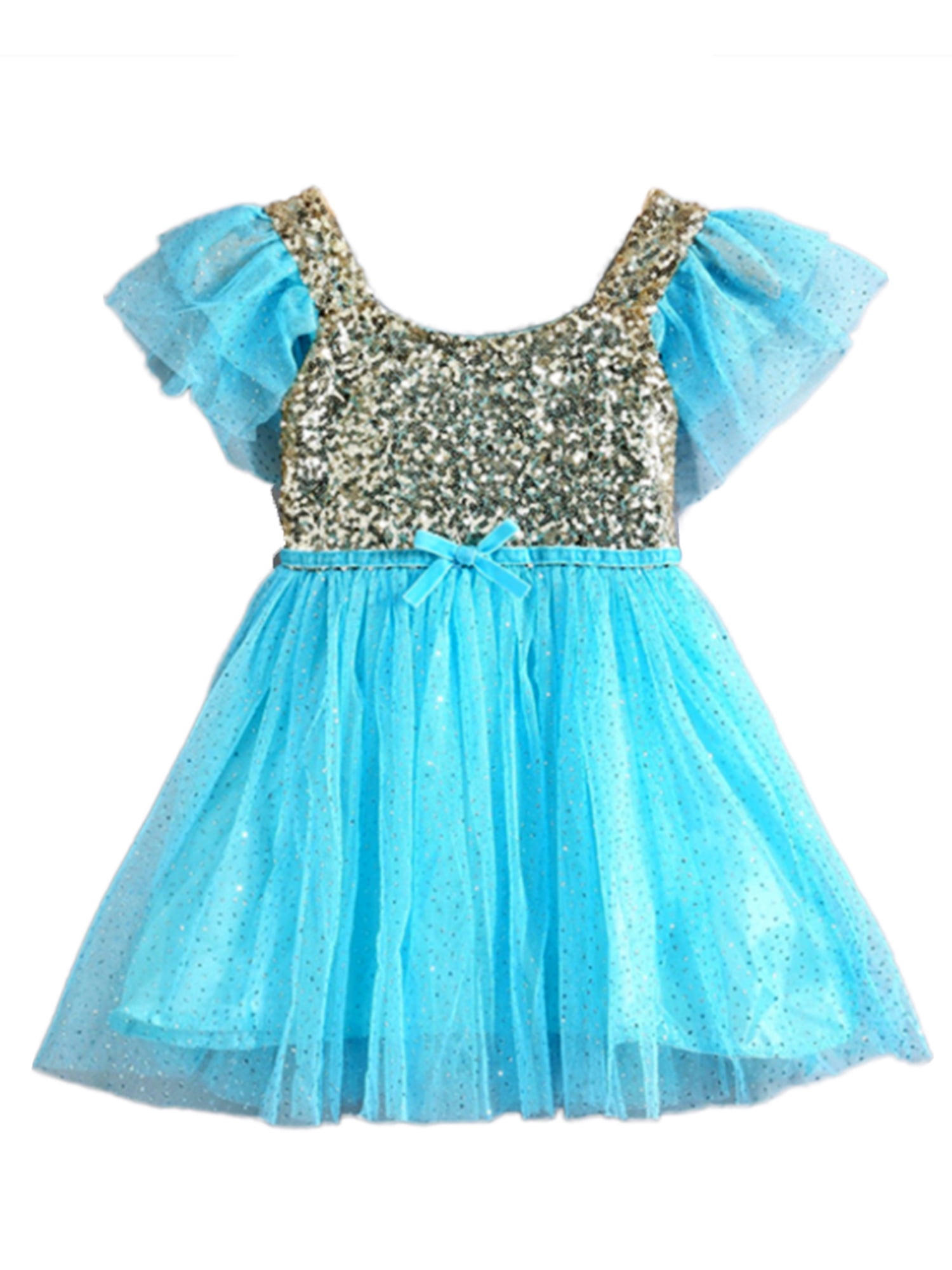 Stylesilove Gold Sequin Tulle Flower Girl Dress 5 Colors 3 4 Years