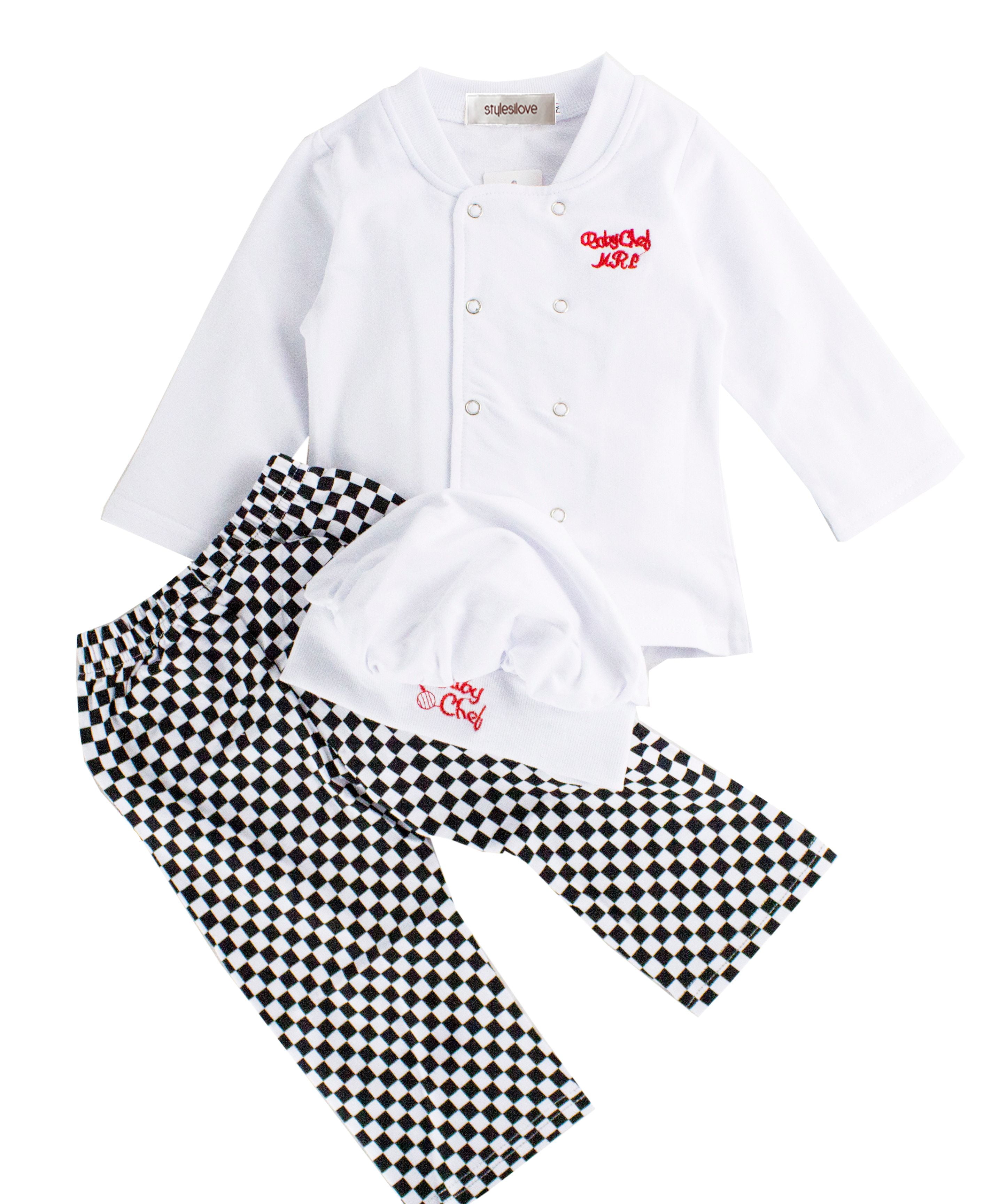 StylesILove Infant Toddler Baby Unisex Cook Chef Costume, Pants sand ...