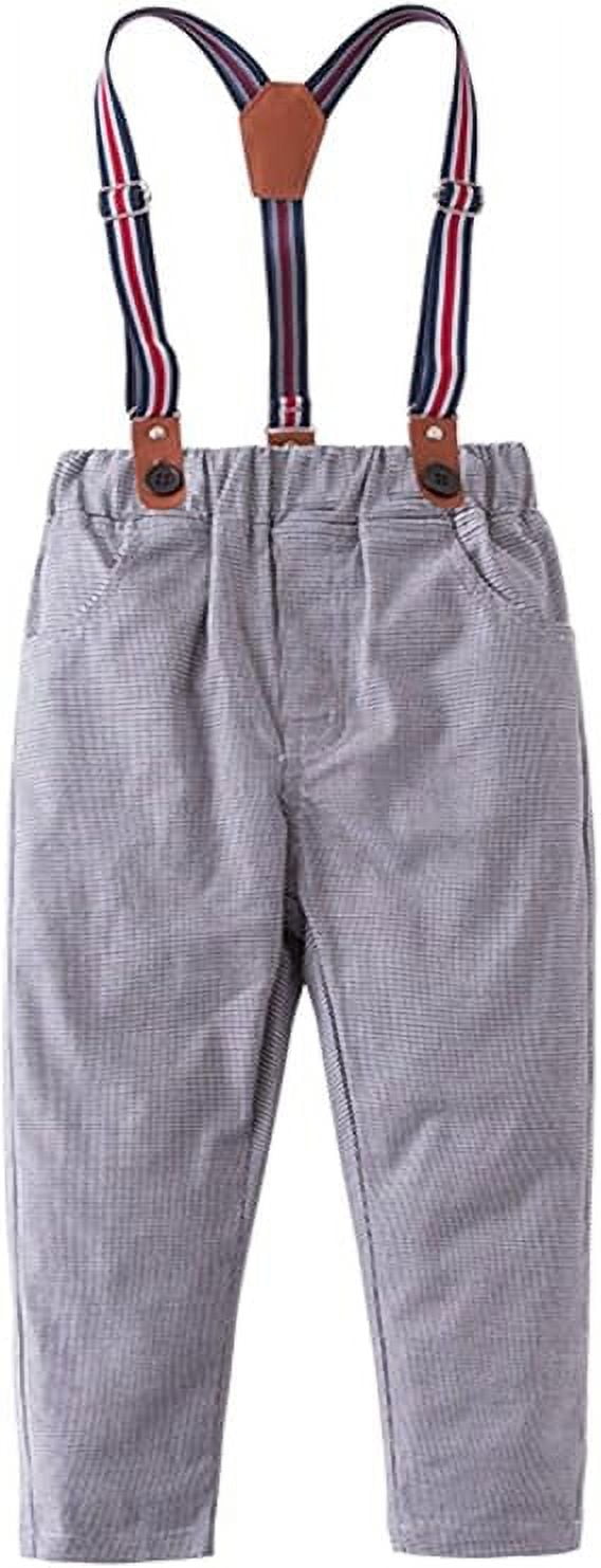 StylesILove Toddler Little Boy Classic Chino Pants with Suspenders ...