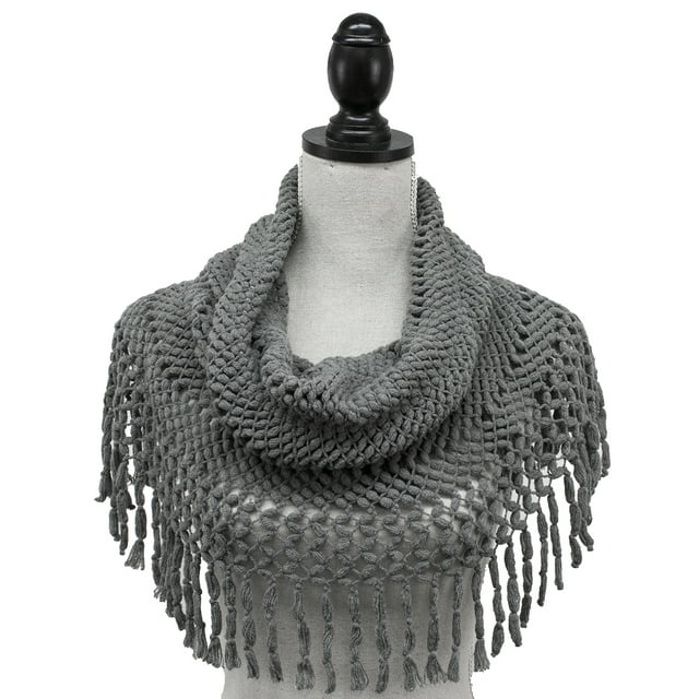 StylesILove Women Winter Knit Warm Neck Scarf with Tassel Circle Loop ...
