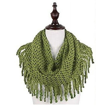 StylesILove Women Winter Knit Warm Neck Scarf with Tassel Circle Loop ...