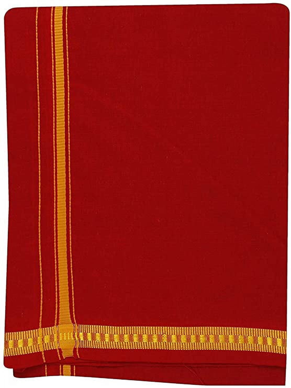 Stylesindia Fancy Border Colored Single Layer Dhoti Mundu Vesti 2.0mts ...